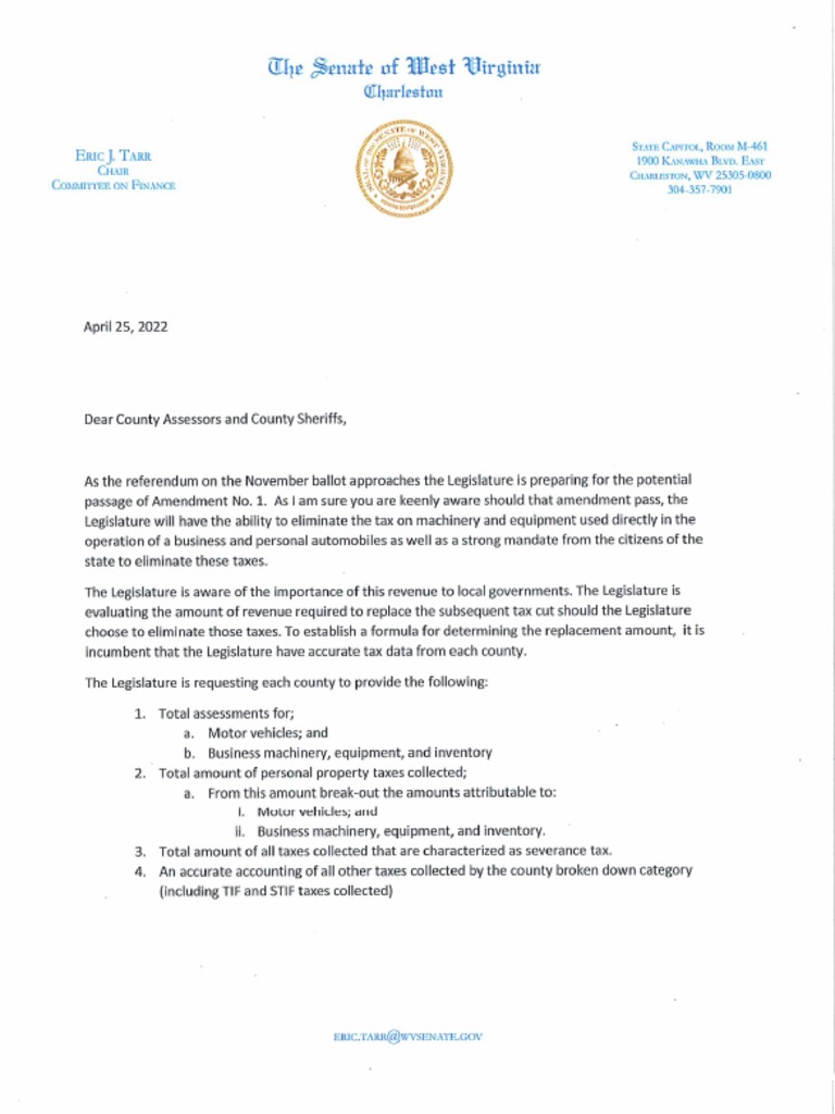 Eric Tarr Letter | PDF