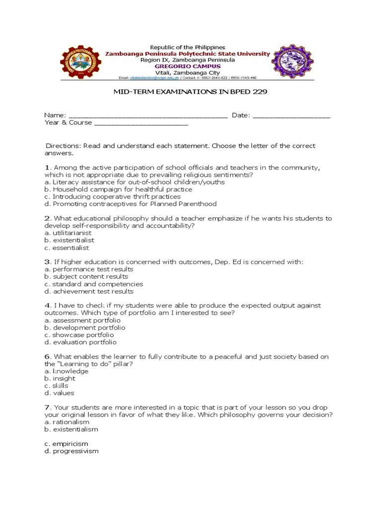 Midterm in Educ 226 Final | PDF | Educational Assessment | Teachers