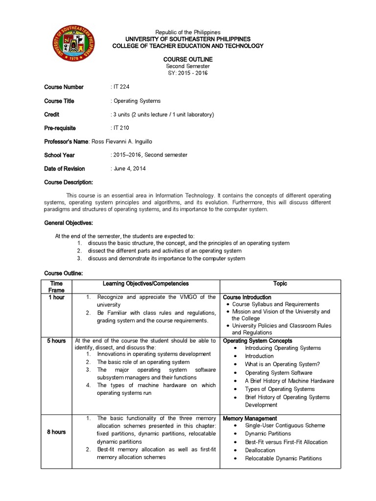 OS Outline | PDF | Computer Network | Process (Computing)