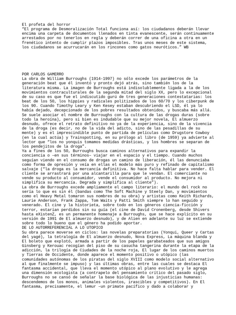 Burroughs | PDF | Novelas