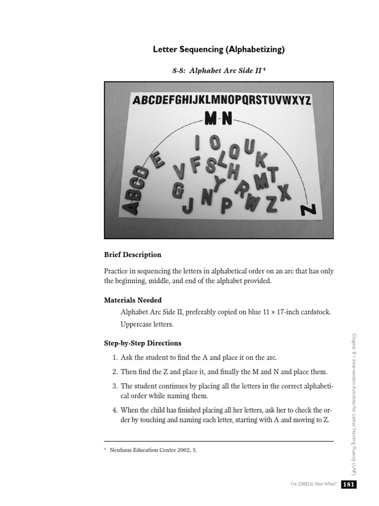 Letter Sequencing (Alphabetizing) : 8-8: Alphabet Arc Side II | PDF ...