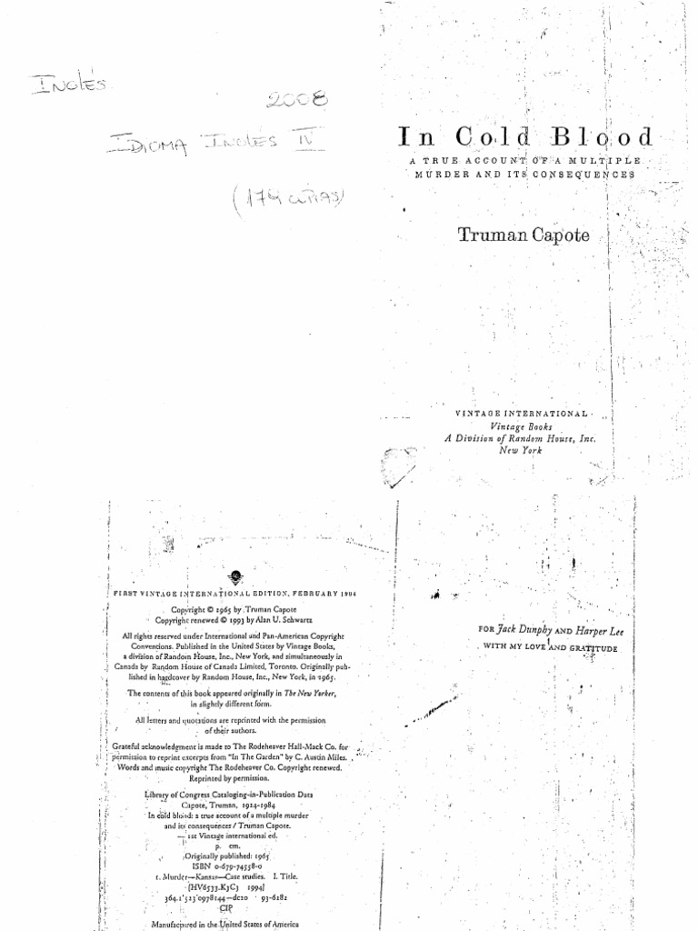 Truman Capote. Il Cold Blood (177copias) A4 | PDF