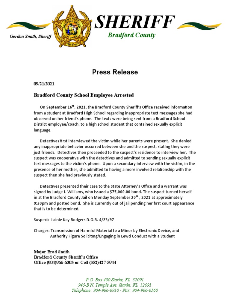 Lainie Rodgers Arrest 9-21-21 | PDF