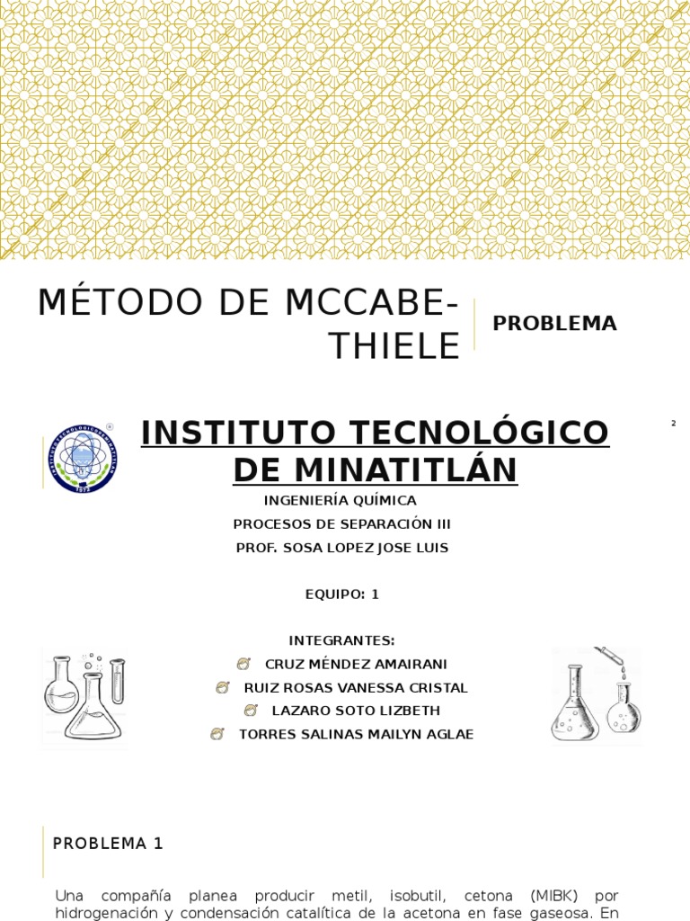 Metodo Mccabe Thiele Problema 1 | PDF | Destilación | Fases de la materia