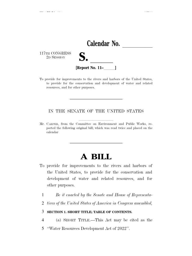 Water Resources Development Act (WRDA) of 2022 | PDF | Mississippi ...