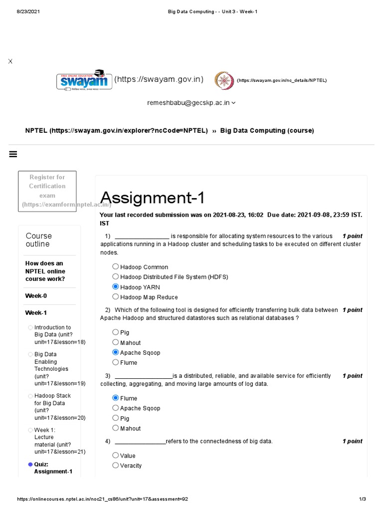 Big Data Computing Assignment 1 Pdf Apache Hadoop Operating 8401