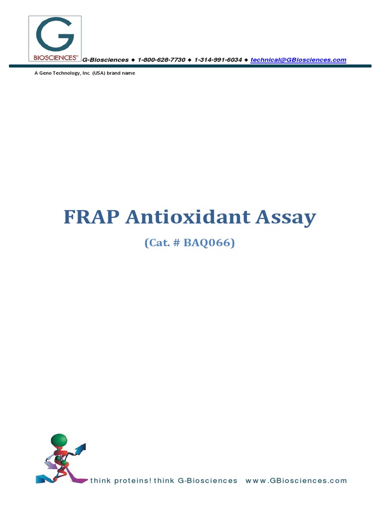 FRAP Antioxidant Assay Kit Guide | PDF | Antioxidant | Chemical Substances