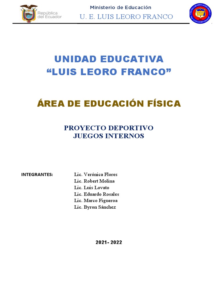 Proyecto Juegos Deportivos | PDF | Deportes