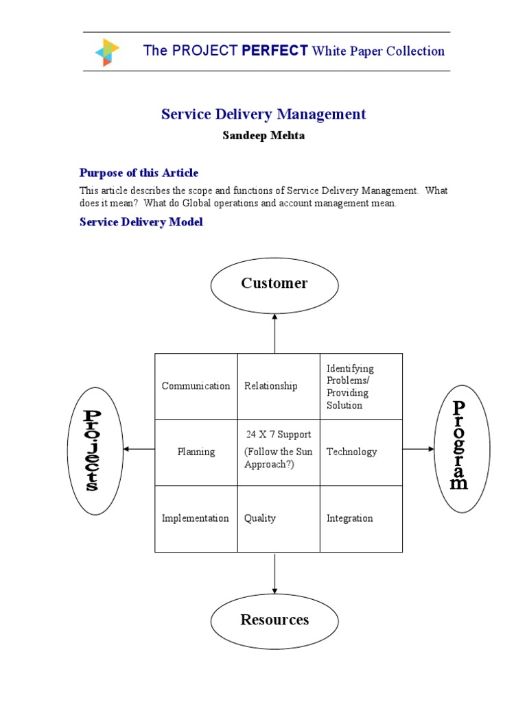 Service Delivery Management: The Project Perfect White Paper Collection ...