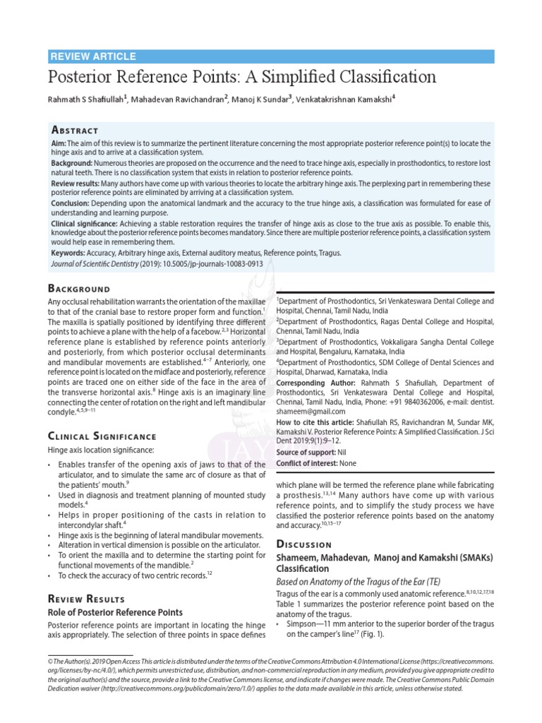 Posterior Reference Point | PDF | Anatomical Terms Of Location ...