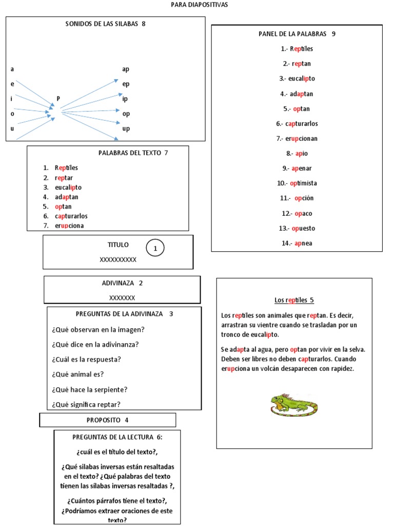 Para Diapositivas de Las Palabras Inversas Ap, Ep,... | PDF