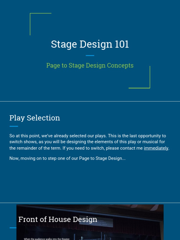 Stage Design 101 | PDF