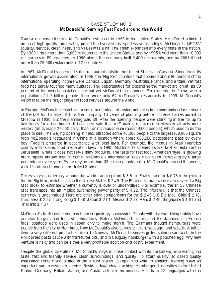 McDonald's Global Success: Standardization and Local Adaptation in the ...