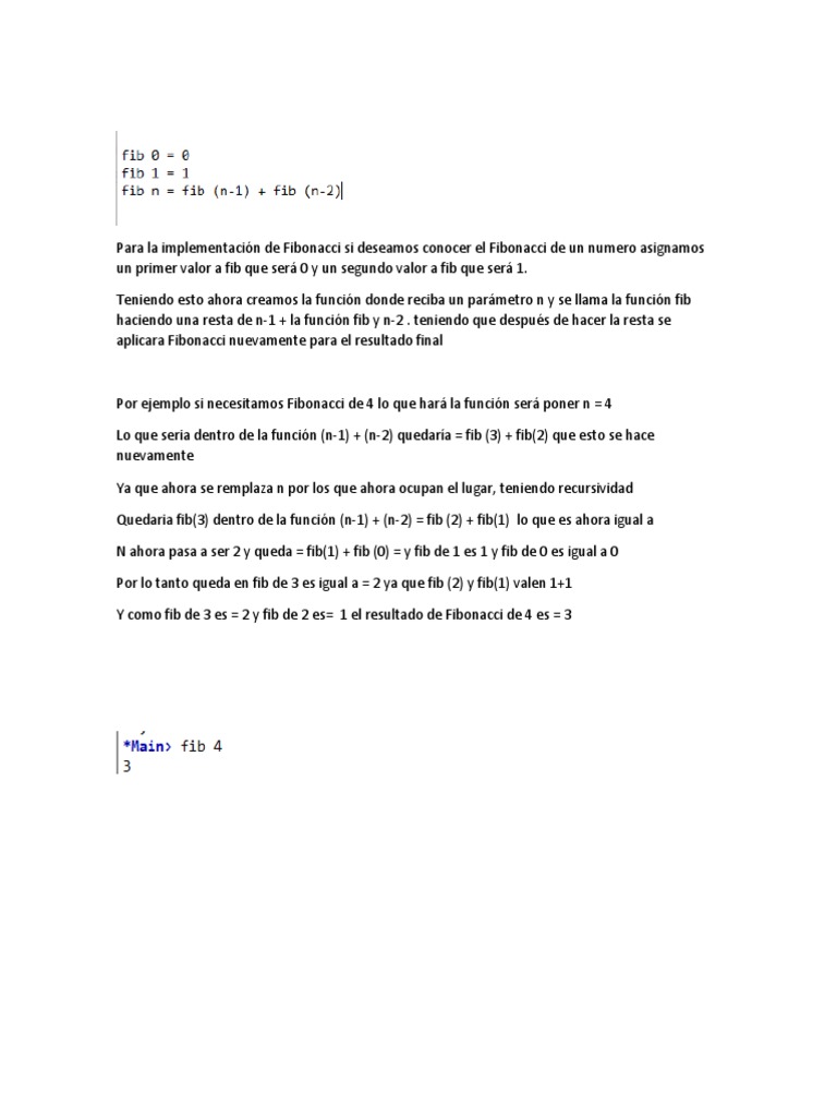 Fibonacci en Haskell | PDF