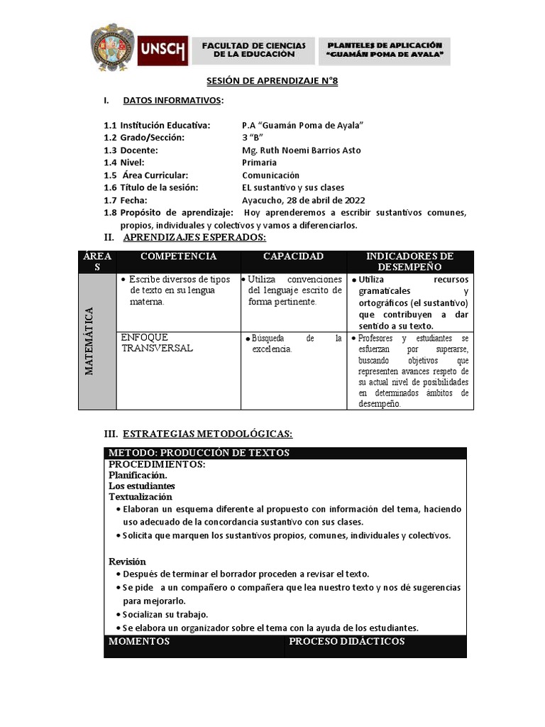 Clases de Sustantivos para Primaria | PDF | Sustantivo | Aprendizaje