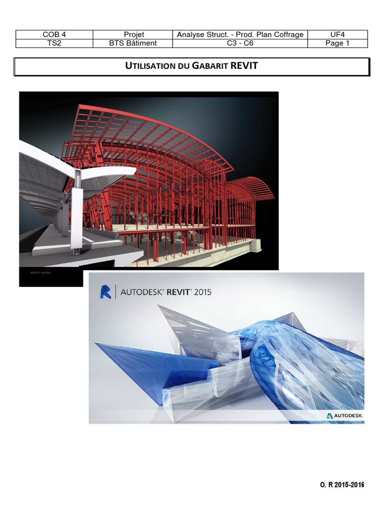 DR01 - Utilisation Du Gabarit REVIT 2015 | PDF | AutoCAD | Ingénierie civile