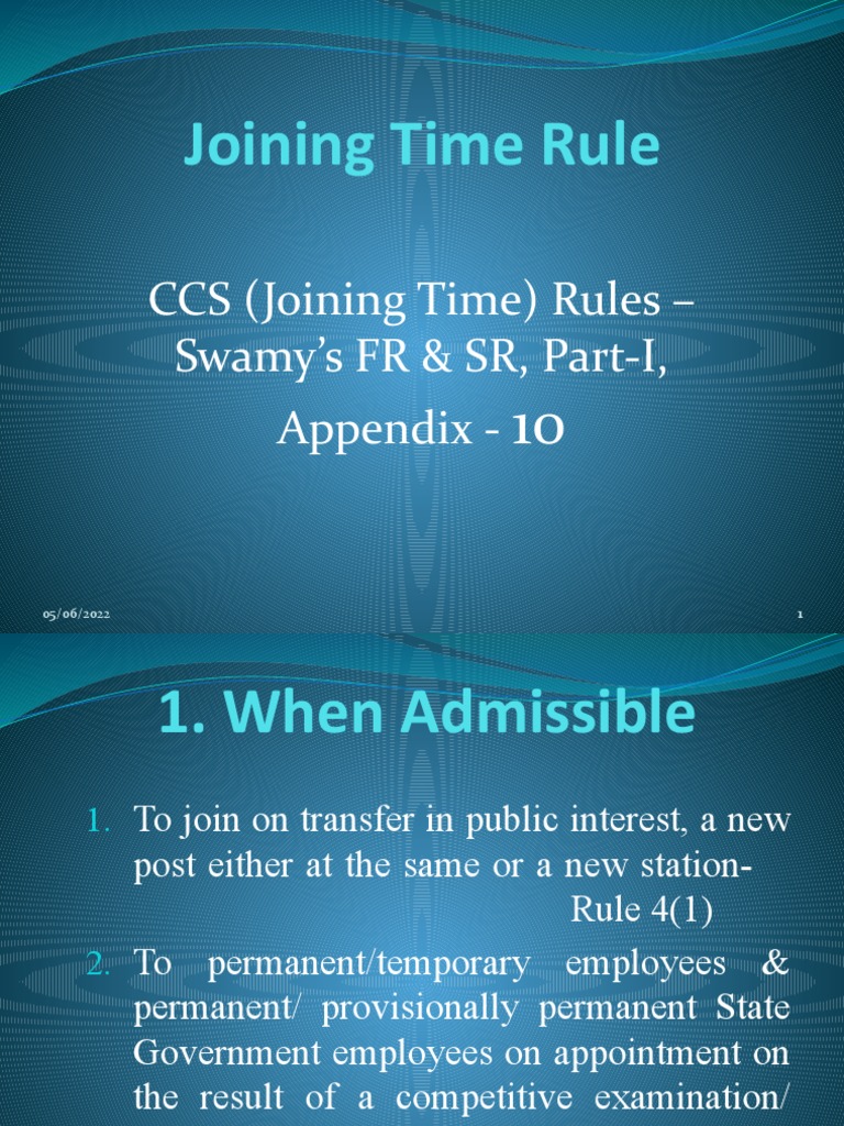Joining Time Rule | PDF