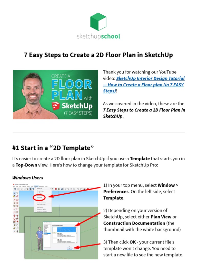 7 Easy Steps To Create A 2d Floor Plan in SketchUp Notes | PDF | Sketch ...