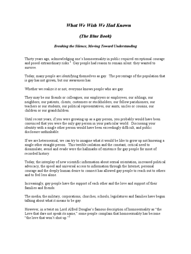 The Blue Book | PDF | Homosexuality | Sexual Orientation