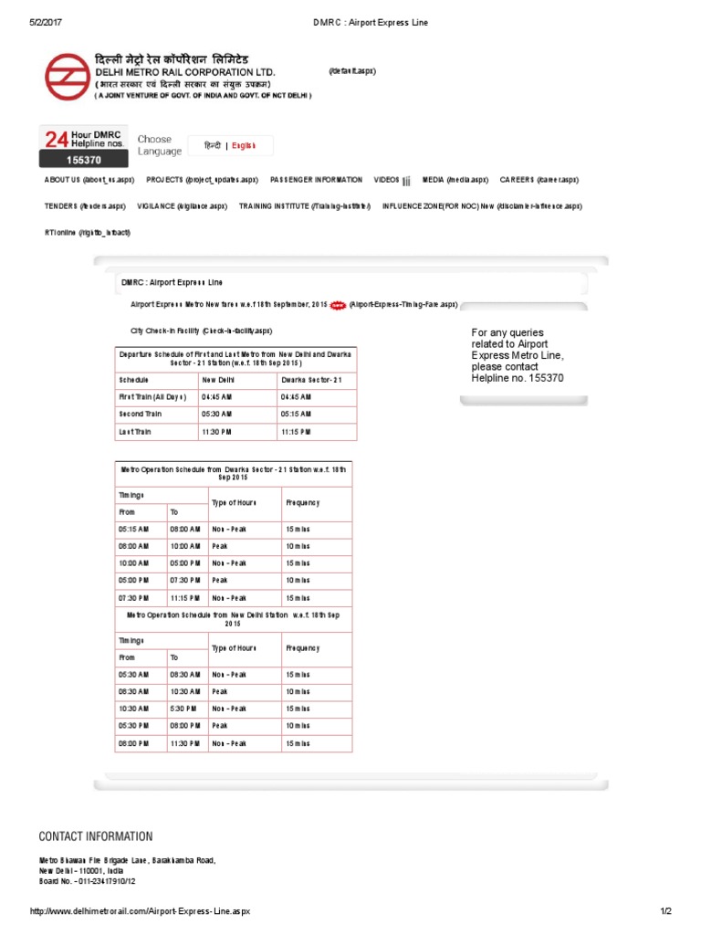 DMRC - Airport Express Line | PDF | Rapid Transit | Delhi