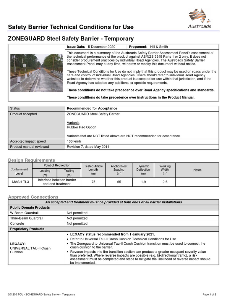 TCU ZONEGUARD Safety Barrier Temporary | PDF | Road Surface | Road ...
