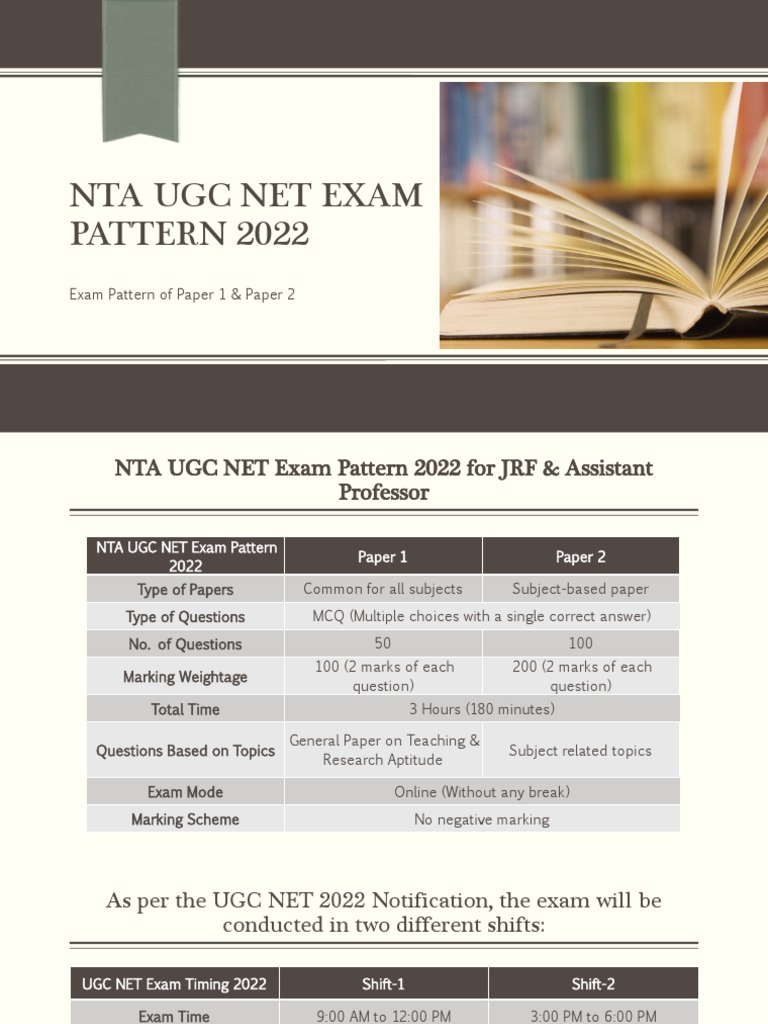 Nta Ugc Net Exam Pattern 2022 | PDF | Test (Assessment) | Multiple Choice