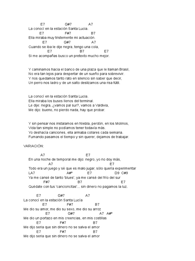 Santa lucía acordes | PDF