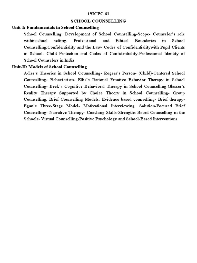 Introduction to School Counseling Fundamentals | PDF | Psychotherapy ...