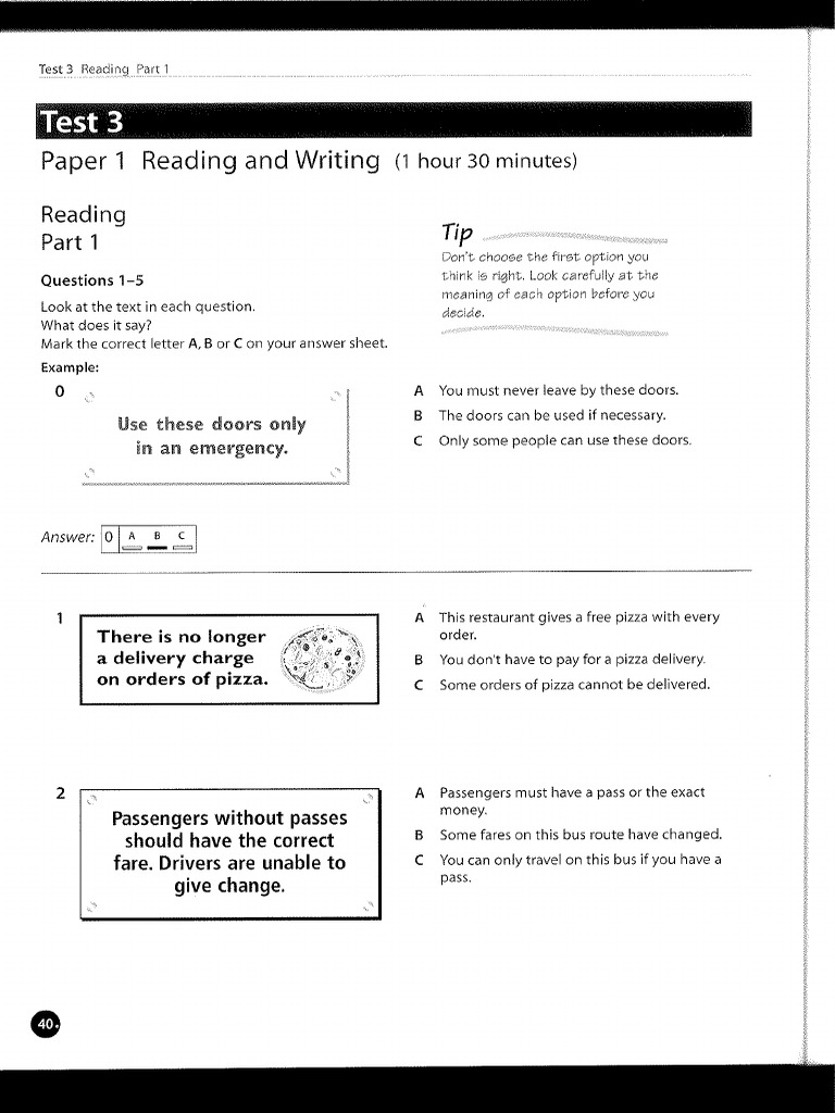 PET-Practice Test 3 | PDF