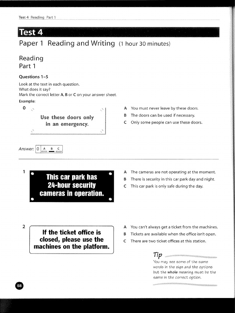 PET-Practice Test 4 | PDF