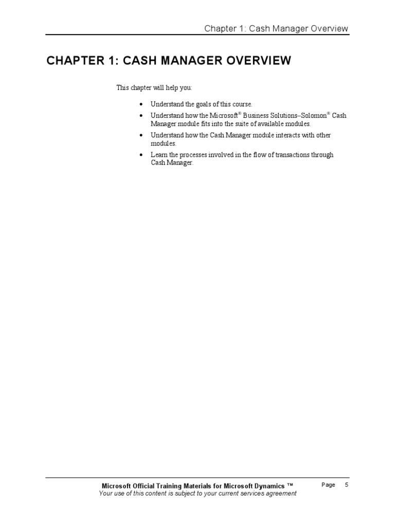 Chapter 1: Cash Manager Overview | PDF | Accounts Payable | Cheque