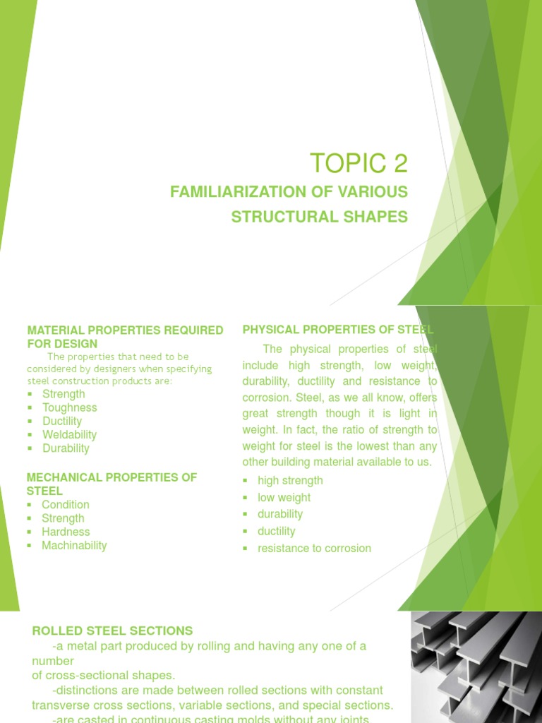 TOPIC 2 - Familiarization of Various Structural Shapes - 02212022 | PDF ...