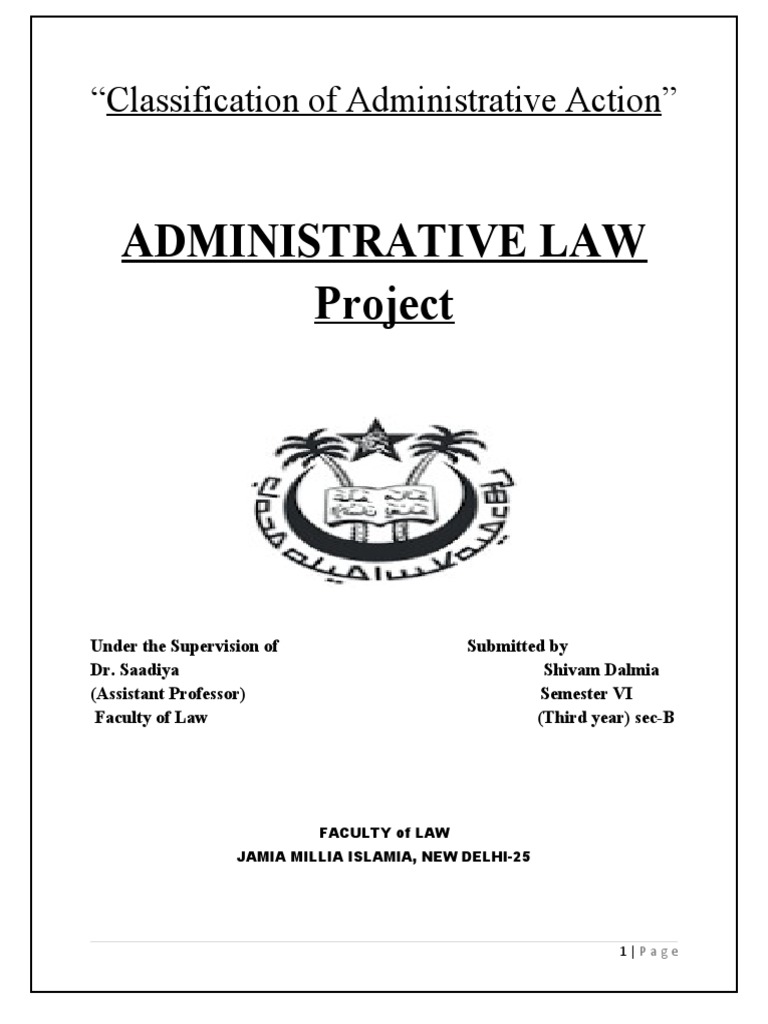 Classification of Administrative Action Project | PDF | Administrative ...