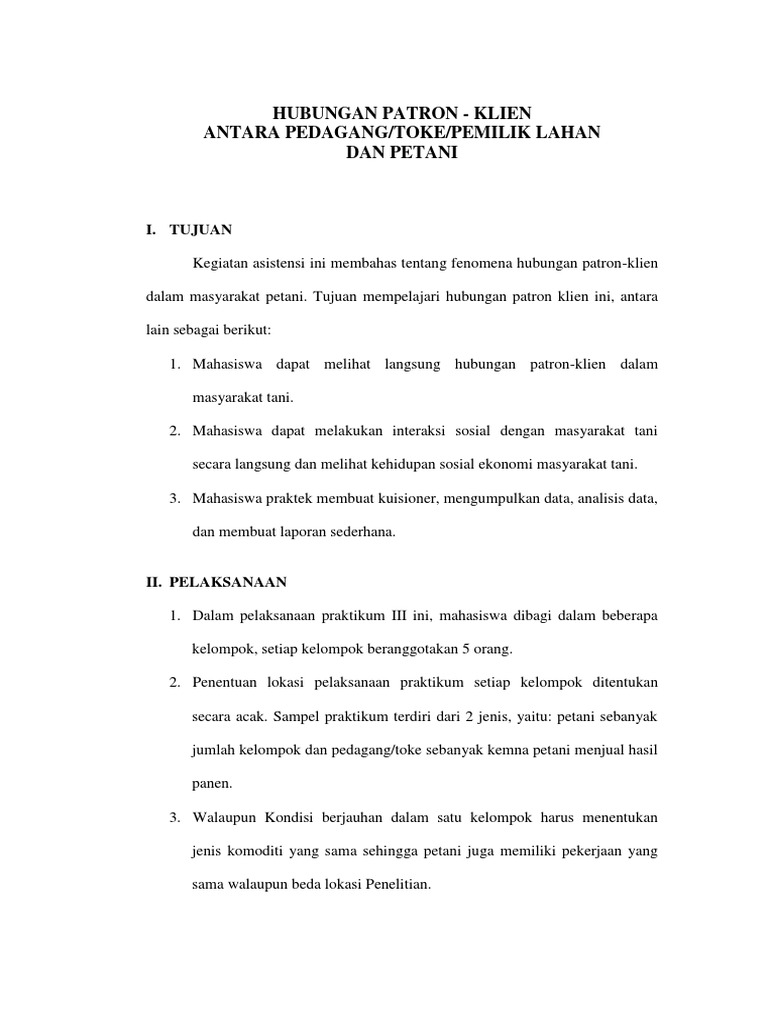 Hubungan Patron Client | PDF