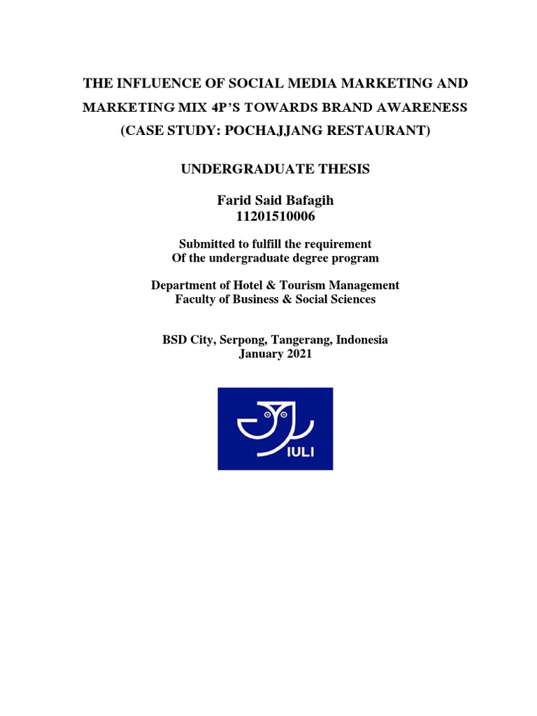 Thesis Final Revised Farid Said Bafagih HTM | PDF | Marketing | Brand