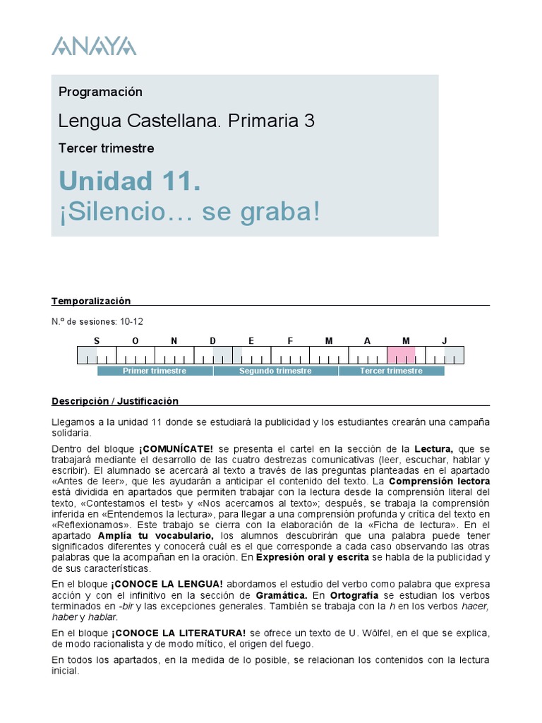 Unidad 11: Publicidad y Verbo en Primaria | PDF | Comunicación ...