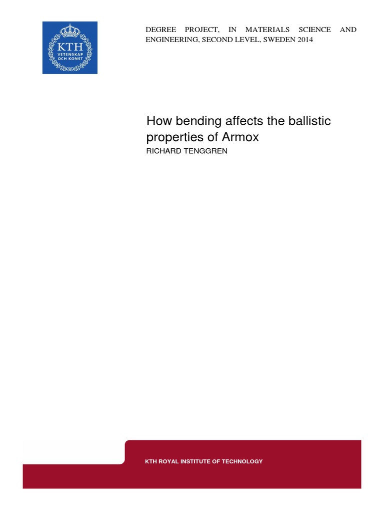 How Bending Affects the Ballistic Properties of Armox: Developing New ...