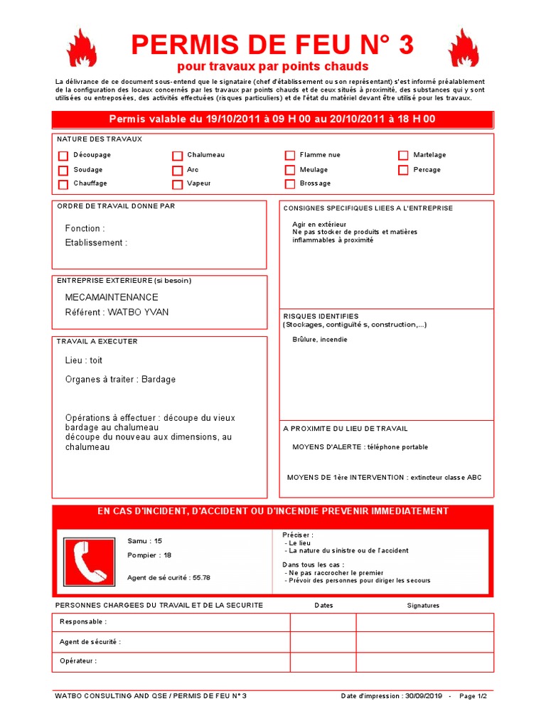 Permis de Feu | PDF | Lutte contre l'incendie | Transfert thermique