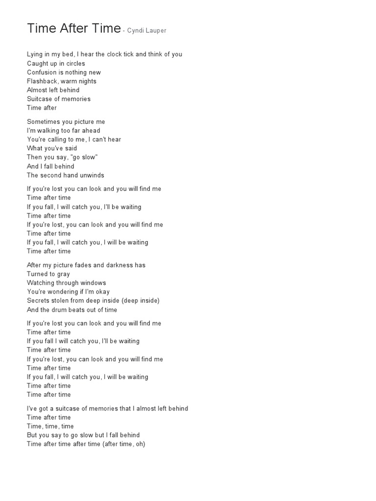 Time After Time | PDF