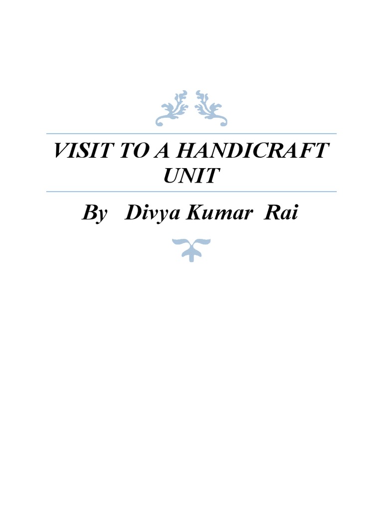 Handicraft Unit Visit Insights for Class 11 | PDF | Business