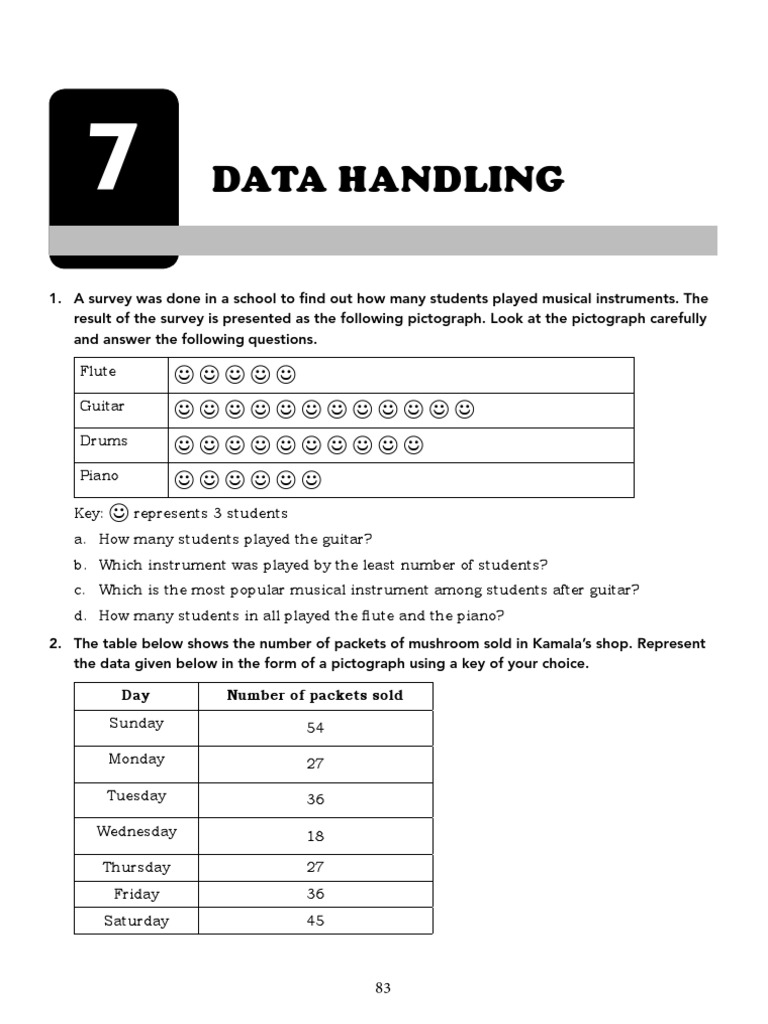Data Handling: Enhanced Explore Class 4 - Sem 1-2 Worksheets - Indb 83 ...