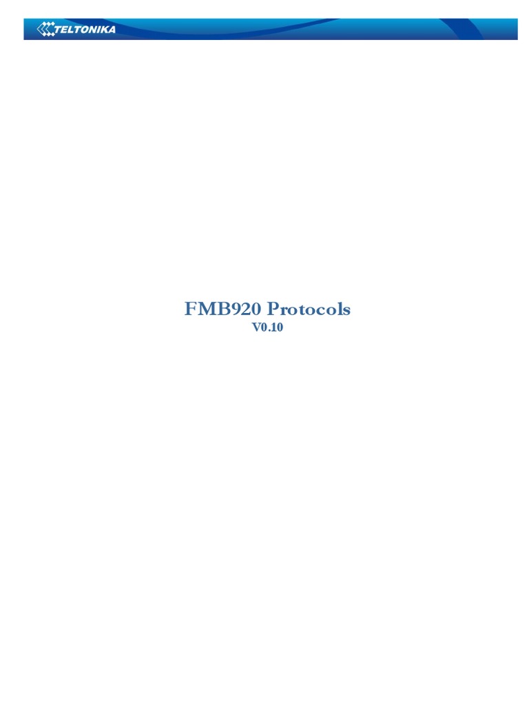 FMB920 Protocols V0.10 | PDF | Transmission Control Protocol | Computer ...