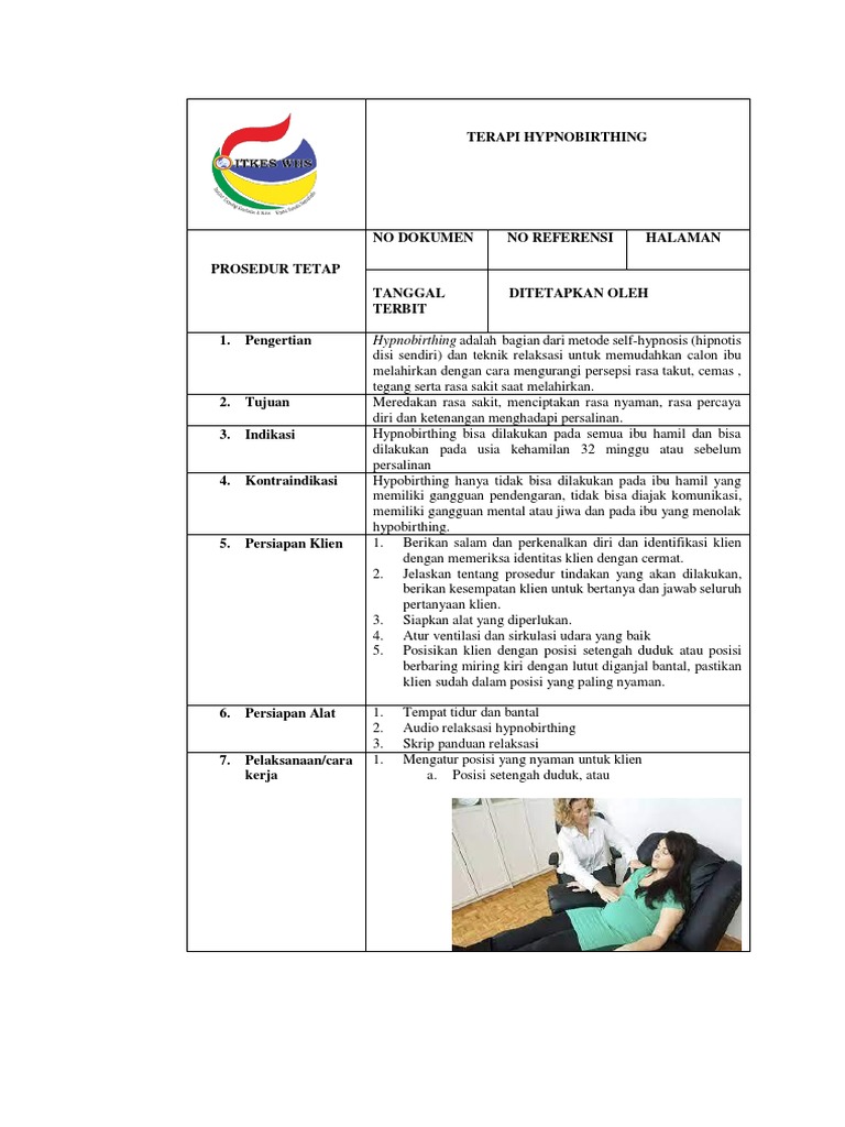 Sop Terapi Hypnobirthing | PDF
