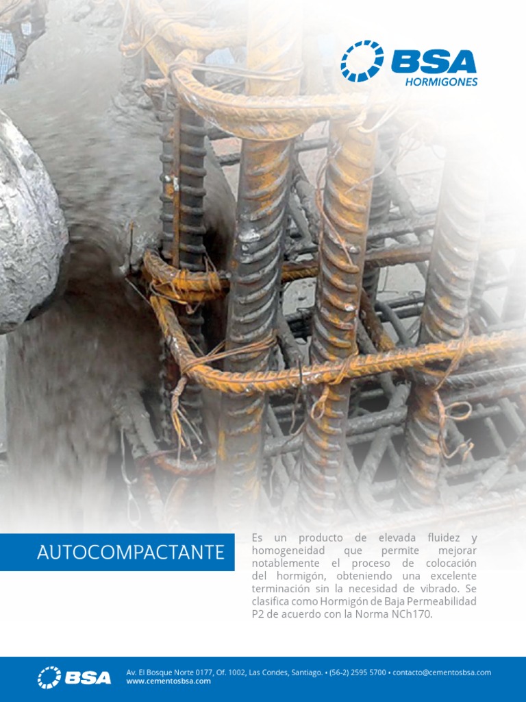 Hormigón Autocompactante BSA: Ventajas y Usos | PDF | Hormigón | Materiales