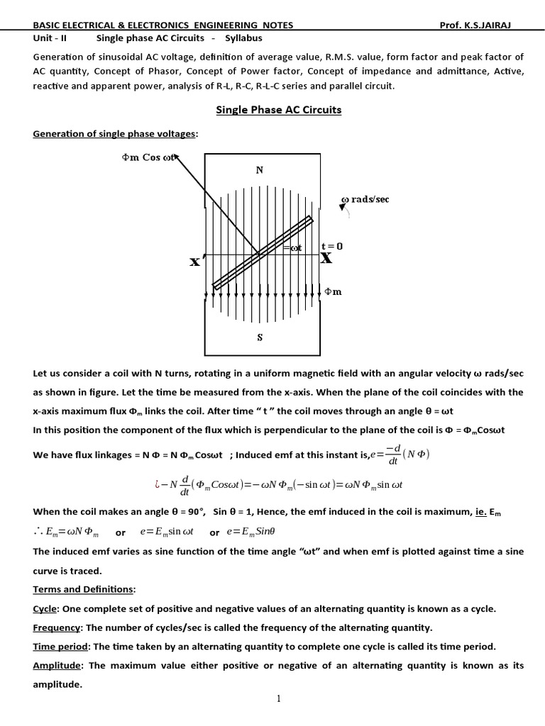 Basic Electric Engineering Unit 2 Notes RGPV | PDF | Ac Power ...