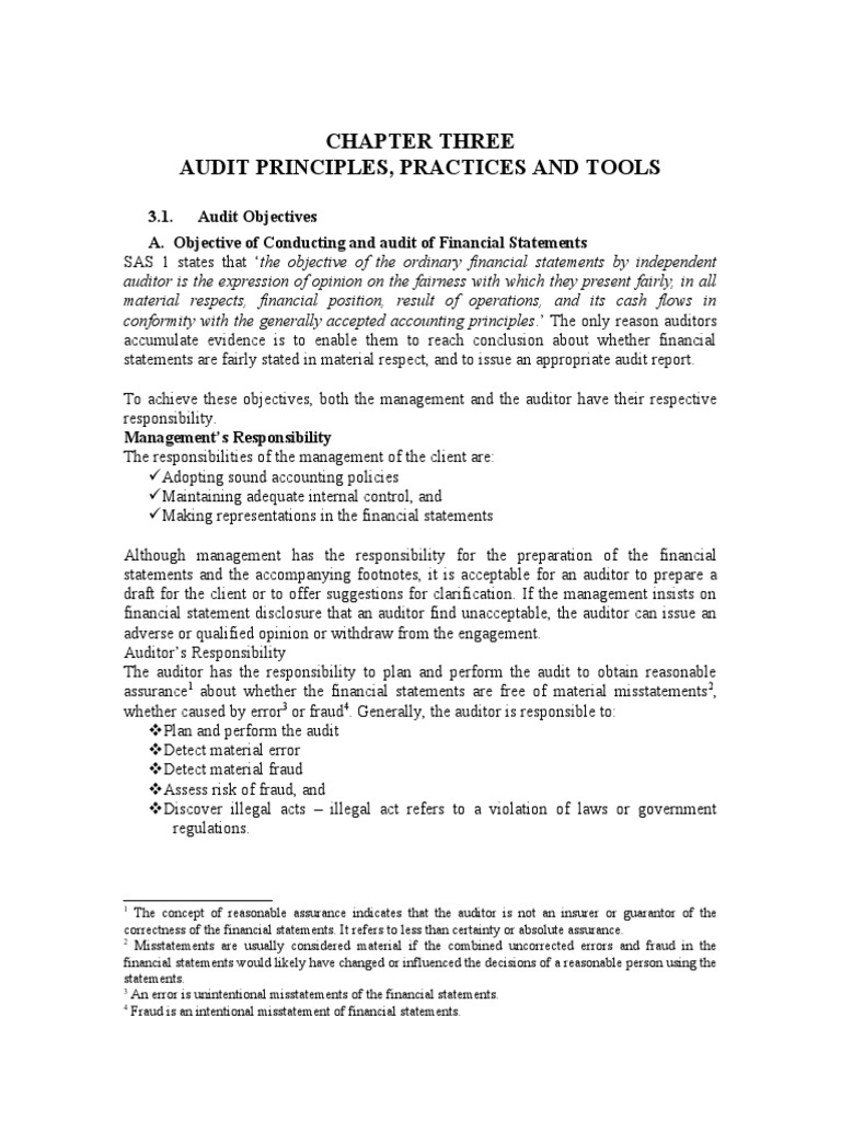 Audit-I - Chapter Three | Descargar gratis PDF | Audit | Financial Audit