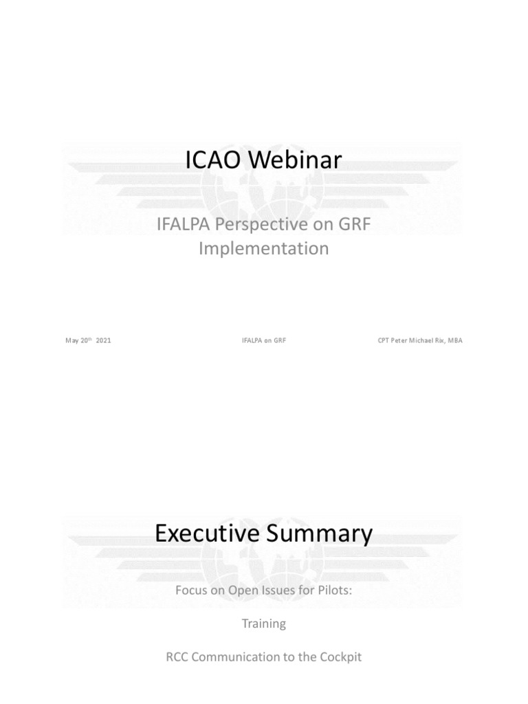 GRF PPT07 - by IFALPA, Peter Rix | Download Free PDF | Air Traffic ...