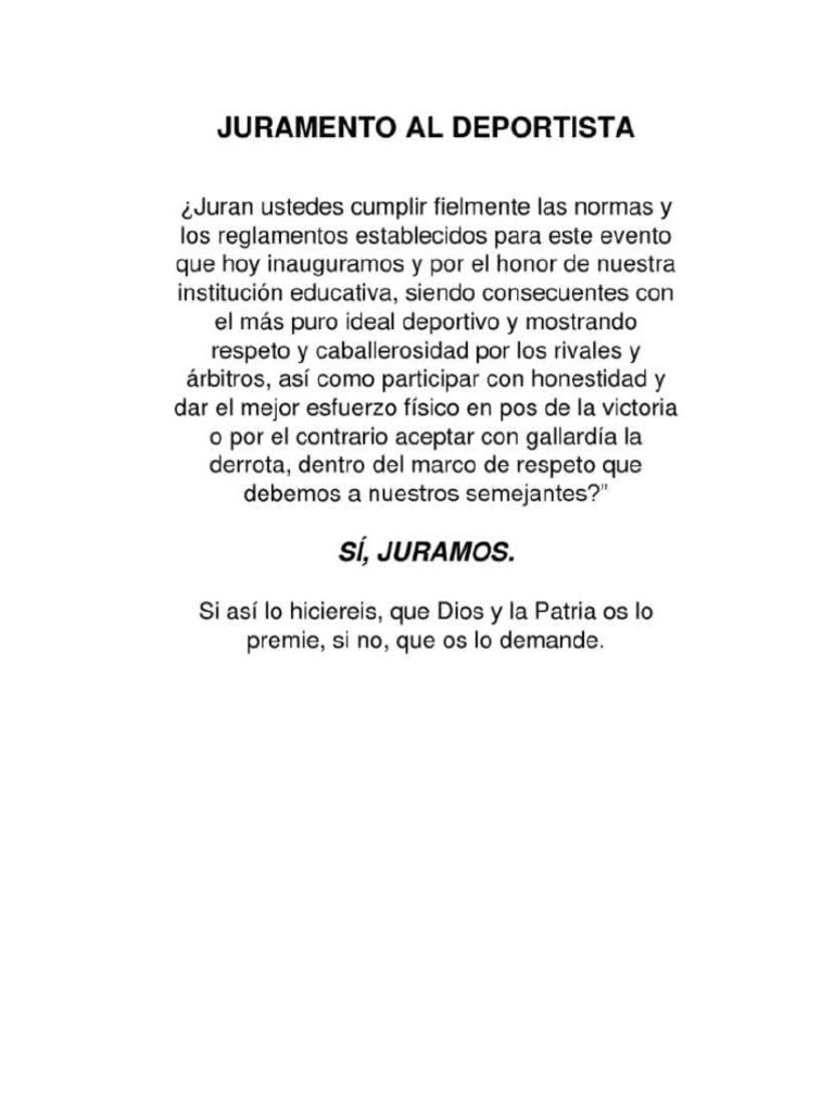 Juramento Del Deportista | PDF