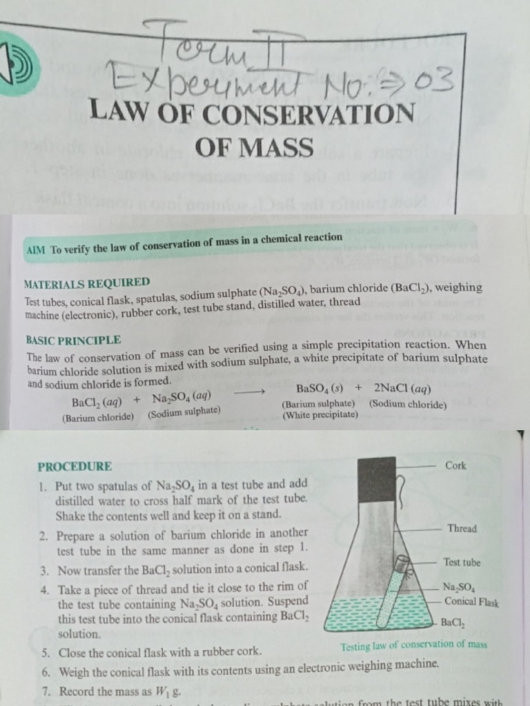 Verify Law of Conservation of Mass | PDF | Chemistry | Materials