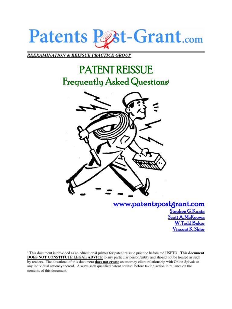 Patent Reissue Application Guide | PDF | Reexamination | Patent Application